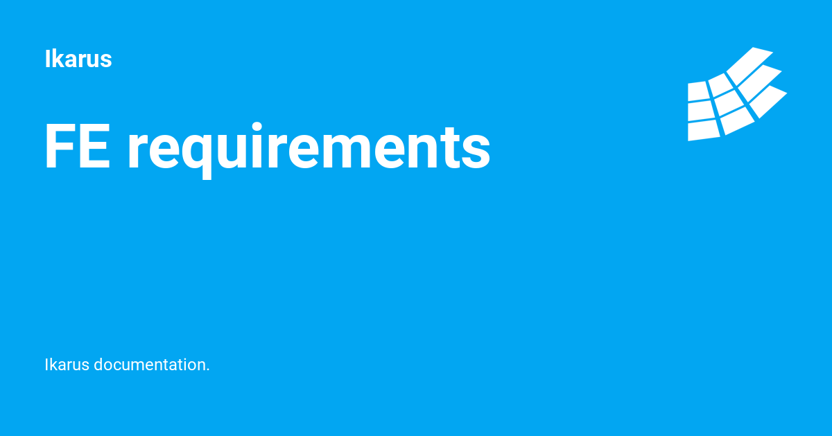 FE requirements - Ikarus