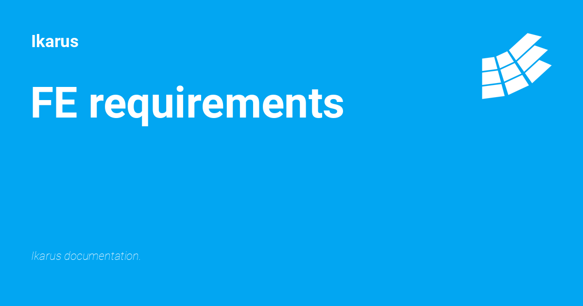 FE requirements - Ikarus